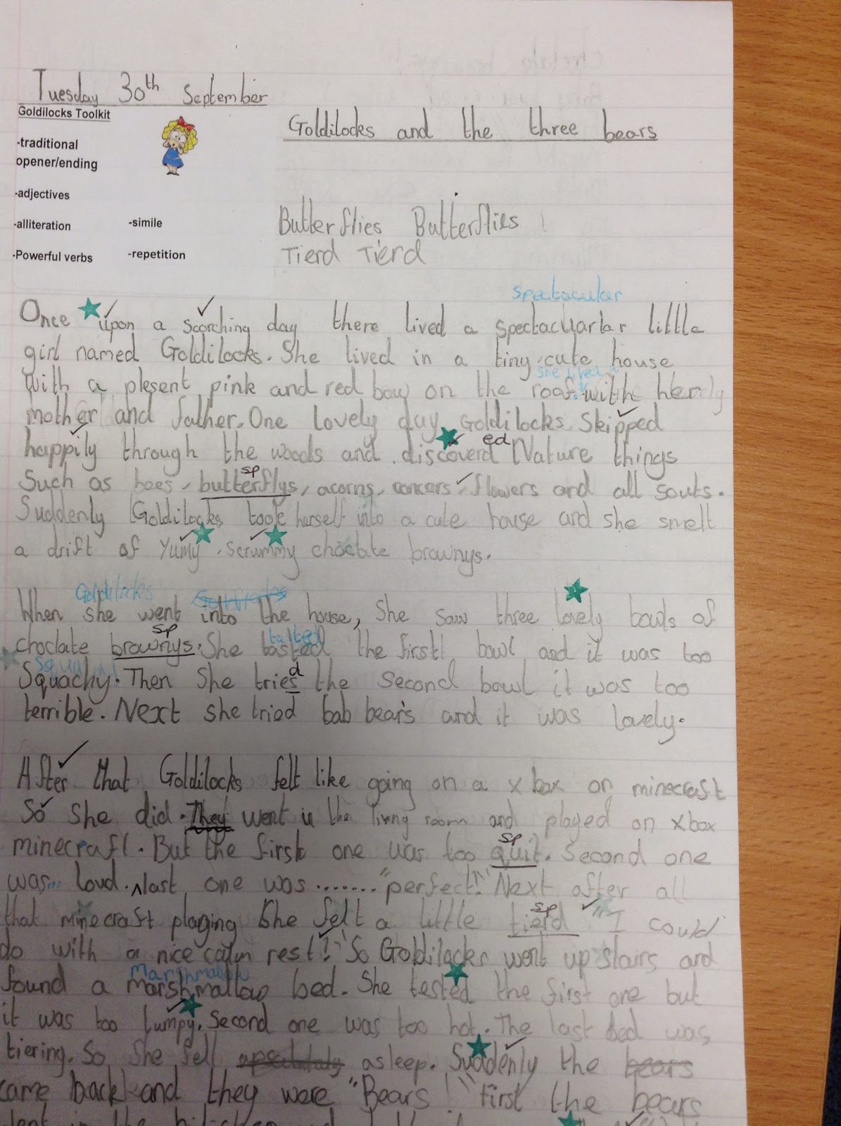 Amazing work...: Year 3 - Goldilocks and the Three Bears